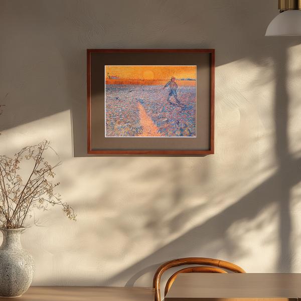 作家名：フィンセント・ファン・ゴッホ  /  Vincent van Gogh作品名：種を蒔く人 / The Sower at Sunsetサイズ（額外寸）: W424mm × H348mm × D23mm重量：約1.6kg技法：ジクレー用...