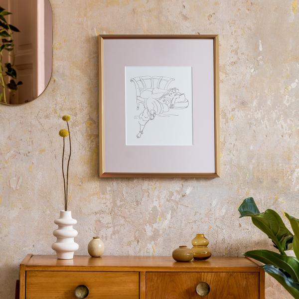 作家名：アンリ・マティス  /  Henri Matisse作品名：ムーア風の椅子に横たわるオダリスク。ペン画。1928. / Odalisque with a Moorish chair. Pen drawing. 1928.サイズ（額外...