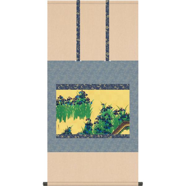 尾形光琳は、江戸時代中期の画家、工芸家です。京都の呉服商の次男として生まれ、琳派の創始者となりました。金地に鮮やかな色彩で花鳥や風景を描き、屏風や小袖、蒔絵などの作品を残しました。「八ツ橋図屏風」は、絹本著色の六曲一双の屏風画です。燕子花の...