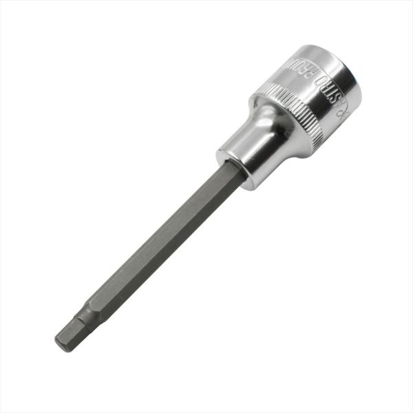 ■商品説明： 差込角1/2DR（12.7mm）のヘックス（ヘキサゴン、六角）のビットソケットです。 奥まった場所にもアクセスしやすいロングタイプです。 ビット部はヘックス穴に差し込みやすい構造になっています。  ●ここがポイント！ 特殊形状...