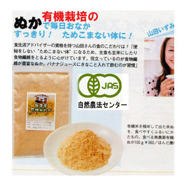 玄米の表面を覆っている米ヌカは人体に有用な成分をたくさん含んでいます。米ヌカ健康法など多くの学者がその有用性を証明しています。しかし、米ヌカは玄米の部分では最も残留農薬の蓄積される箇所としても証明されています。ほんだ農場の食べるＪＡＳ有機米...