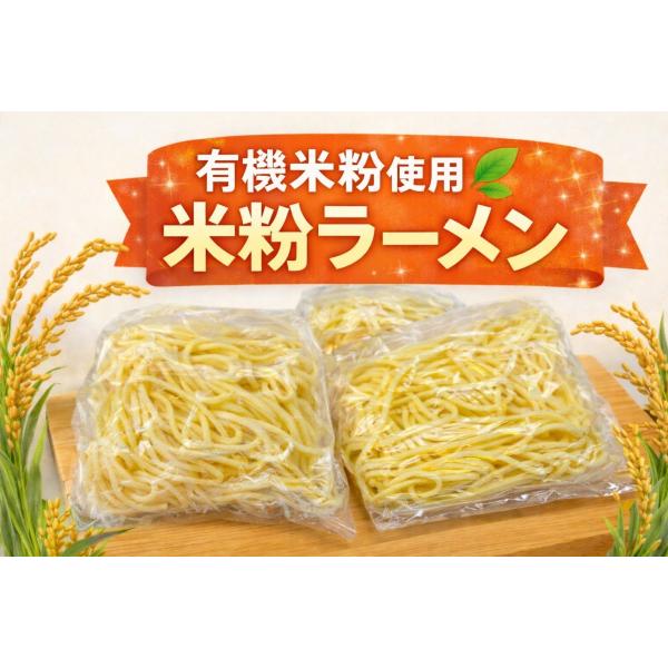小麦を使わず、有機米粉で仕上げたグルテンフリーの米粉ラーメンです。小麦麺のような強いコシではなく、米粉ならではのやさしい食感と、つるっとしたのどごしが特長です。ゆでた後に冷水でしっかり締めることで、より食感が引き立ちます。冷やし中華、冷やし...