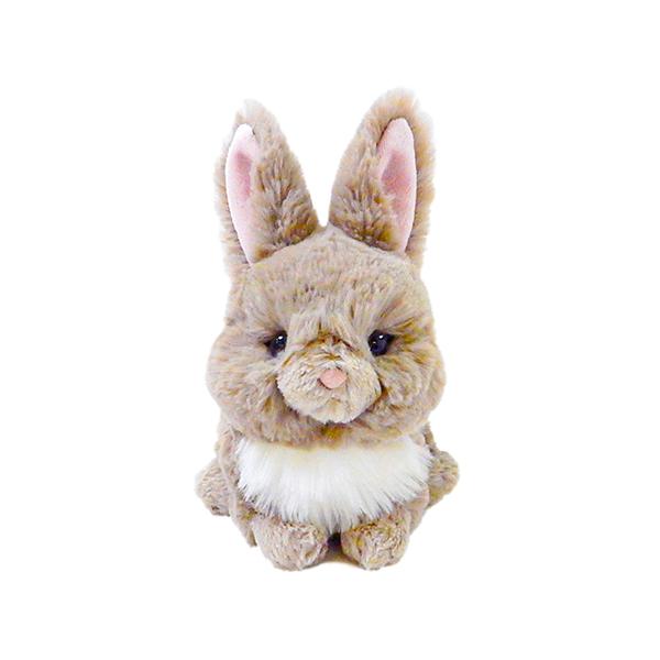 約H18×W12×D16cmふわふわな生地で手触りがたのしめる子うさぎぬいぐるみシリーズ、Lapinou（ラピヌ）手のひらにちょこんと乗る大きさです。