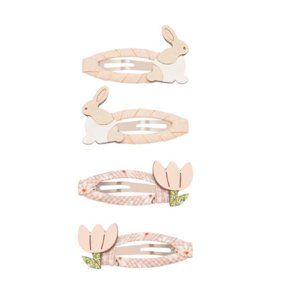 長さ：約5cm（飾りを含まない留め具部分）4個入り※キッズ向け商品です。大人はアクセントとしてお使いいただけますが、一定量以上の毛髪をキープするには大きさや強度が足りませんのでご了承下さい。