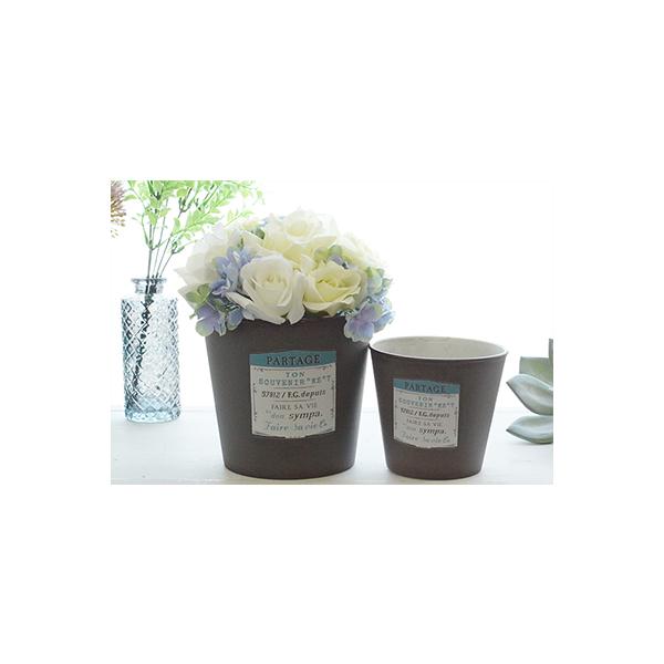 軽量 プラスチック鉢商品名：　パルタージュサークルBR　AE612-613Sサイズ：110Φ×H98mm内径：103ΦmmMサイズ：140Φ×H127mm内径：133Φmm素材：プラスチック穴あり●SMのセット販売です●色むら、塗装のはがれ...