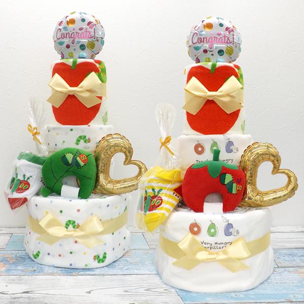 おむつケーキ はらぺこあおむし ベビー服付き 3段【ケーキアイテム詳細】■おむつは、下記からお選びいただけます。（全てテープタイプ）パンパース新生児サイズの場合： 32枚パンパースSサイズの場合： 28枚パンパースMサイズの場合： 24枚メ...