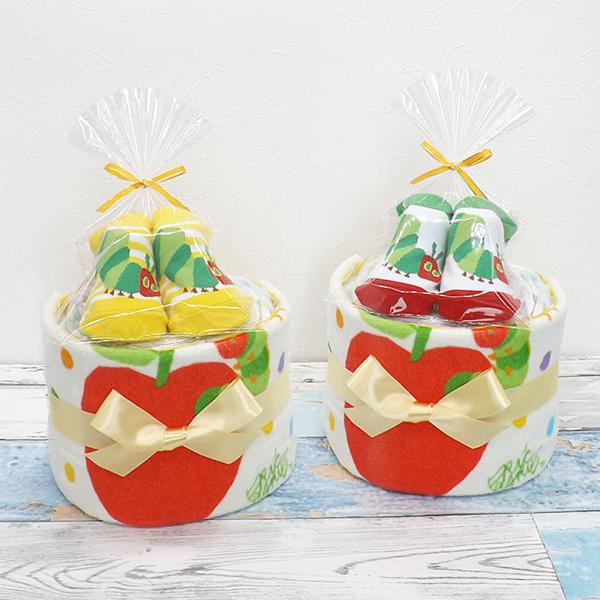 【ケーキアイテム詳細】■おむつは、パンパースとメリーズからお選びいただけます。（テープタイプ）　新生児サイズの場合： 14枚　Sサイズの場合： 12枚　Mサイズの場合： 10枚■はらぺこあおむしのベビーソックス（サイズ：7〜9cm／綿・ナイ...