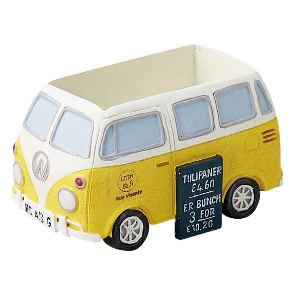 ワーゲンバスの形をしたかわいいポットです。多肉植物がよく合います♪小物入れとしてもお使い頂けます。