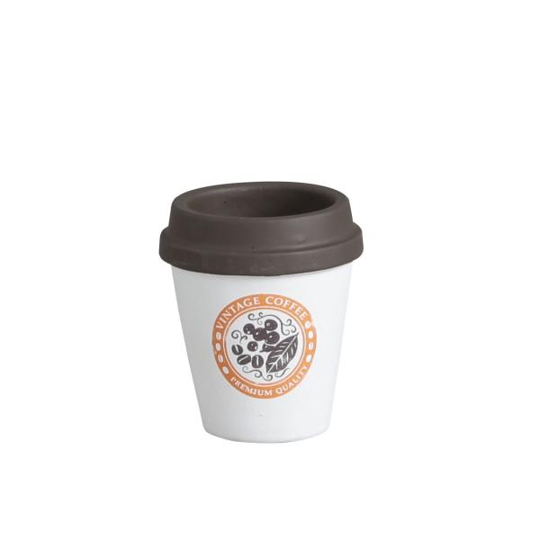 テイクアウト用のカフェカップをイメージしたセメントポットシリーズ。カラフルな色合いがグリーンをさらに華やかに演出します。デザイン違いがあるので組み合わせてお楽しみください♪