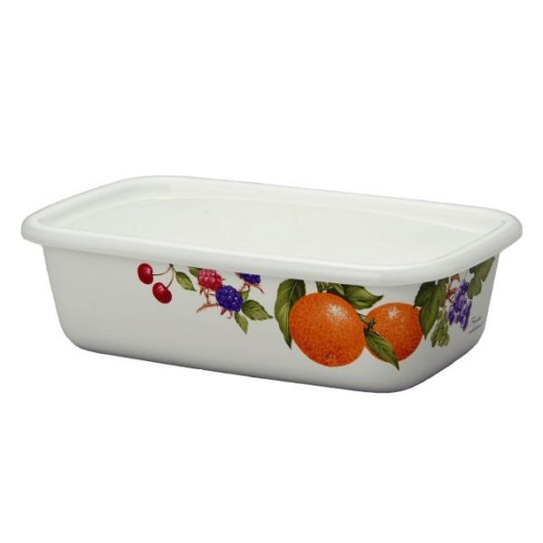 FRUTAS COLLECTION2　フルータスコレクション２　ホーローパック　B型　大  琺瑯　富士ホーロー　HoneyWare　ハニーウェア　密封容器 保存容器気品あふれる人気の高い優雅なフルーツ柄で空間を華やかにいろどります