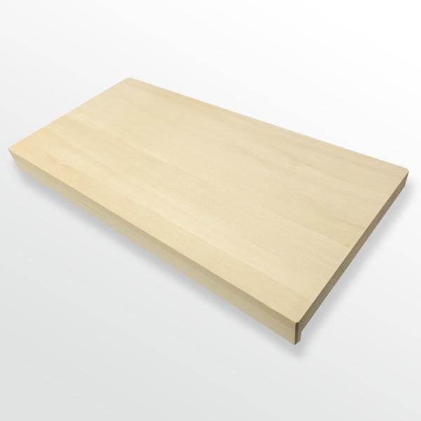 製品仕様■サイズ：300mm×600mm×50mm■重量  ：約2.8kg■材質  ：スプルース■製造  ：日本製■特徴　天然木を使用した麺切台です。　ストッパーが付いているため台が動かず楽に麺切が出来ます。