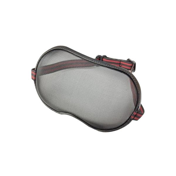 製品仕様■サイズ：長さ 155mm 幅80mm 厚み40mm■材質：フレーム 合成レザーバイヤステープ巻シールド スチール製24メッシュ■重量：40g■製造：日本製■用途：刈払作業や熱鍛造作業時の目の保護■特徴：刈払作業に最適な24メッシュ...