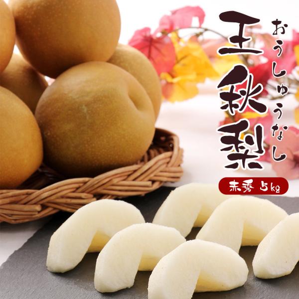【商品名】  王秋梨【産　地】  鳥取産【入り数】  7〜9玉入り【総重量】  総重量約5kg■特徴独特のフォルムが印象的な王秋梨は、見た目の上品さと甘みのバランスが魅力。果肉はきめ細かく、歯ざわりはなめらか。ひと口ごとにしっとりとした果汁...