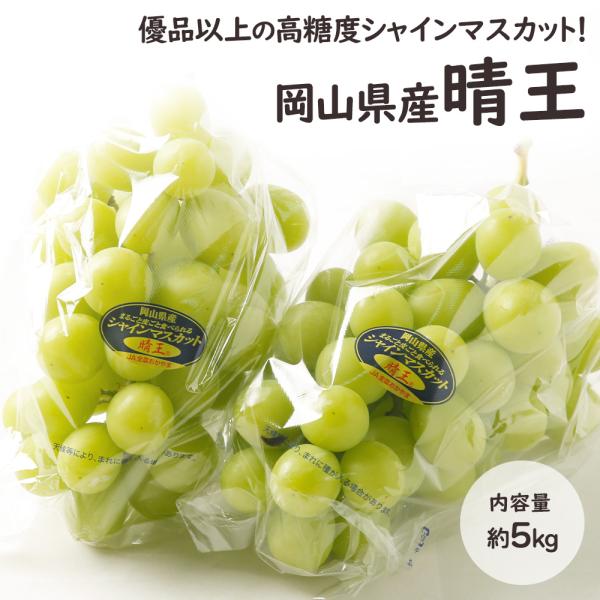 ■商品岡山県産 晴王■容量選べる内容量約5kg（6〜10房）■発送時期こちらの商品は9月上旬から順次発送いたします。※農作物ですので、お届けのご希望を承ることが出来かねます。ご不便をおかけしますがご理解の程よろしくお願い致します。■特徴「晴...