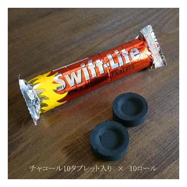 ロールパッケージ 10個入り1個のサイズ　直径3.2cn 厚さ1.2cm着火タイプの炭で、マッチやライターで簡単に火をまわす事が出来ます。高温になるので、ピンセットなどをお使いいただくと安全に火をまわす事が出来ます。専用の器としてはチャリス...
