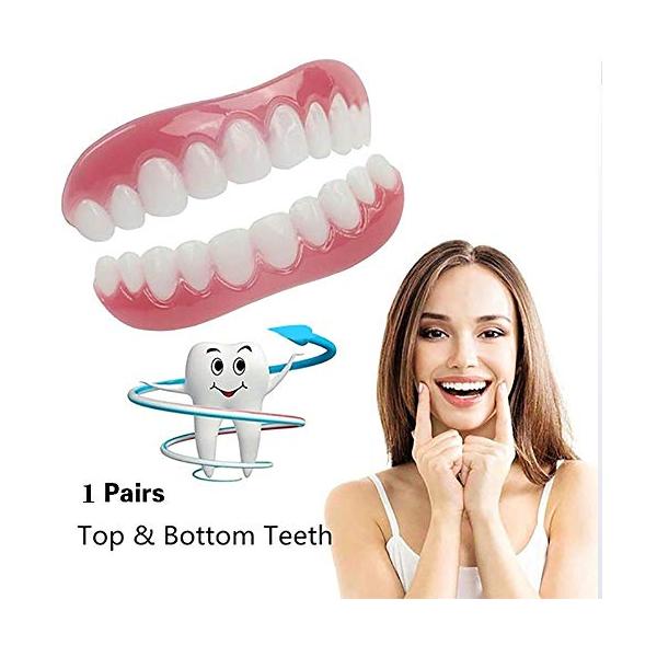 サイズ：1ペア (x 1)1.熱可塑性プラスチックは歯と歯茎に適しています（幅約5.8 cmですが、加熱することで熱を調整できます）。2.純粋な白、自然なエナメル質の質、即刻の義歯は簡単、便利、経済的です。3.固定剤が粒子状義歯から分離して...