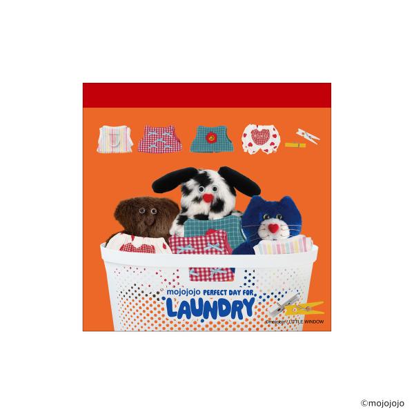 mojojojoステーショナリーシリーズ第2弾！「LAUNDRY（洗濯）」をテーマに、「Todd friends」のキャラクターたちが、洗濯日和の青空の下で洗ったり・洗われたりする様子を、カラフルでポップな色合いで描いた新シリーズ2柄・各5...