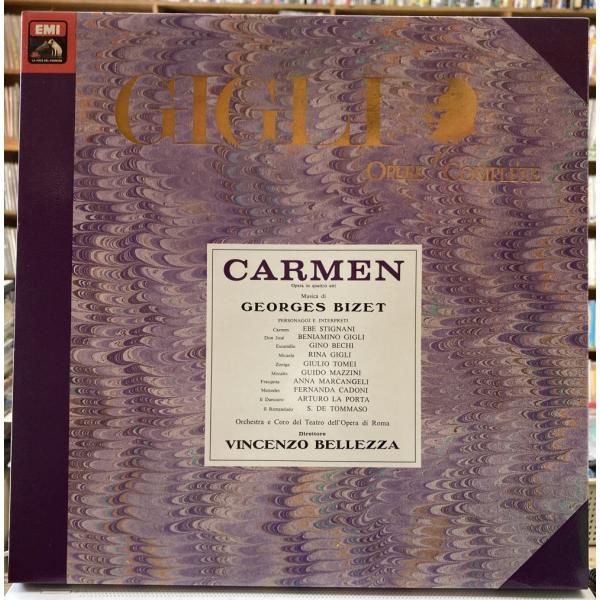 中古LPレコード盤質ABランク3枚組 イタリア盤　伊盤3-53 1825553 M　Bizet Carmen ビゼー「カルメン」  Ebe StignaniBeniamino Gigli Rina Gigli Gino Bechi   ※　...