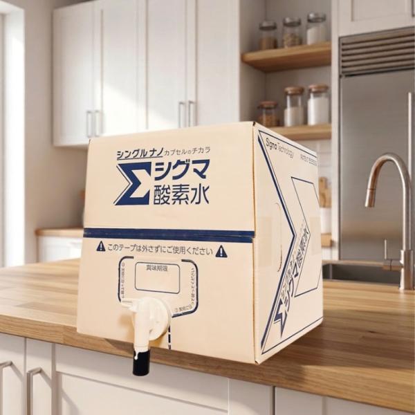 【内容量】10L【成分】水、酸素【賞味期限】製造後2年日本製【注意事項】※開封後はお早めにお飲みください。※加熱すると水中の酸素ガスが抜けますので、必ず常温もしくは冷水でお飲みください。【メーカー】シグマテクノロジー