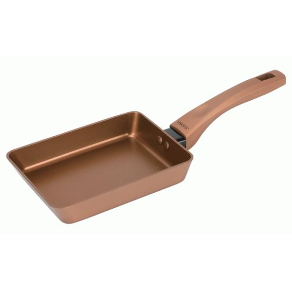 ●商品仕様：エッグパン13ｘ18cm　　　　　　370ｘ140ｘH65mm●材質　内面：ふっ素樹脂塗膜加工　　　　外面：焼付け塗装　　　　本体:アルミニウム合金　　　　はり底：ステンレス鋼　　　　　取っ手:フェノール樹脂（ラバー塗装）●対応...