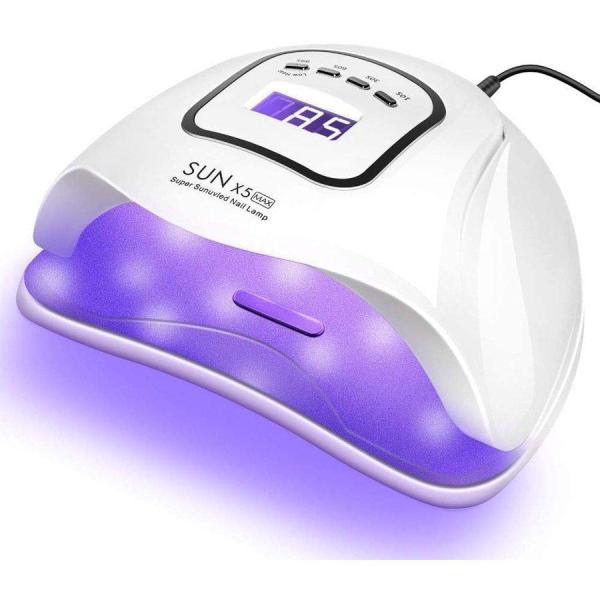 【80W 2倍の効率】80wハイパワー,ネイルジェルの硬化をスピードアップし、マニキュアの待ち時間を短縮し、効率を高めます。45個ネイルLEDライトで照射が均一だけではなく、180°全般照射できます。【自動センサー ＆四段階タイマー表示】：...