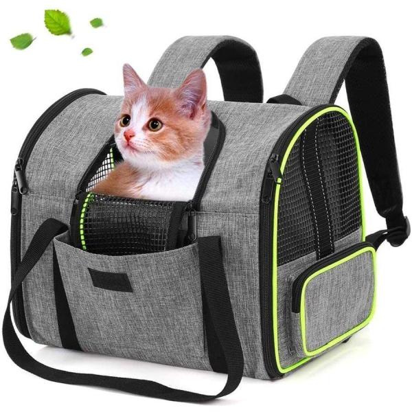 ペットキャリーバッグ 猫 リュック 犬 3WAY 広幅肩ベルト 飛び出し防止 折り畳み型ペット 猫 ドライブ 旅行 キャンピング 通院 災害避難用