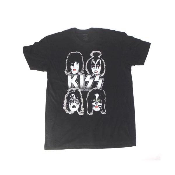 キッス Tシャツ KISS  BAND FACES (L)【メール便可】 新品KISS ロック・バンドTシャツ