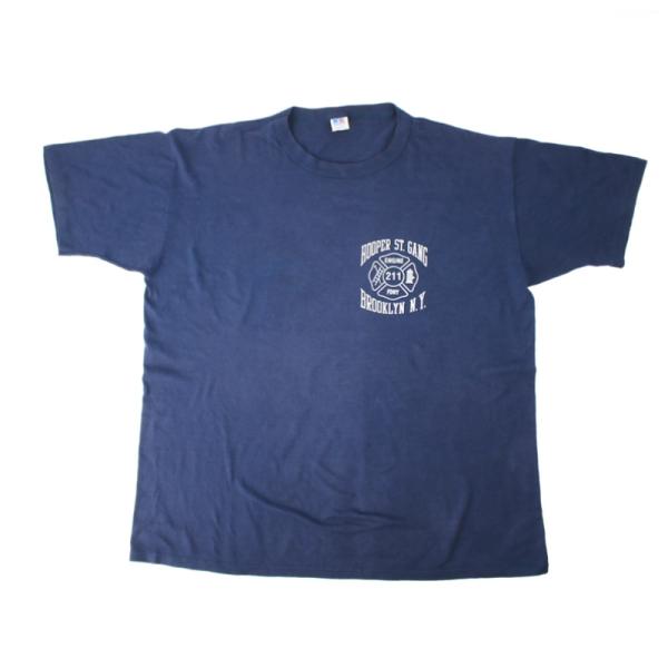 FDNY Tシャツ ラッセル　80s USA 古着 リペア他 【メール便可】ニューヨーク市消防局 半袖Tシャツ