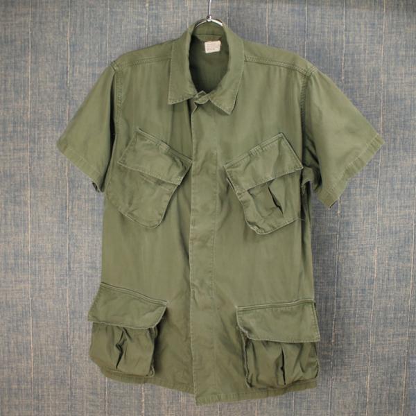 古着 米軍 ジャングルファティーグ シャツジャケット ノンリップ　3rd 半袖 SR 60’s 実物メンズミ　リタリーシャツジャケット　ベトナム