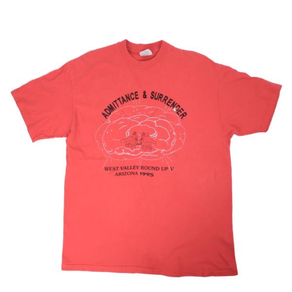 ADMITTANCE &amp; SURRENDER  90's ヘインズ 　USA製 Tシャツ 古着 【メール便可】メンズ半袖Tシャツ　シングルステッチ