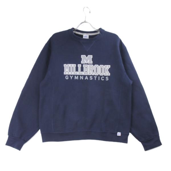 古着 ラッセル スウェット シャツ　MILLBROOKメンズ カレッジプリント トレーナー