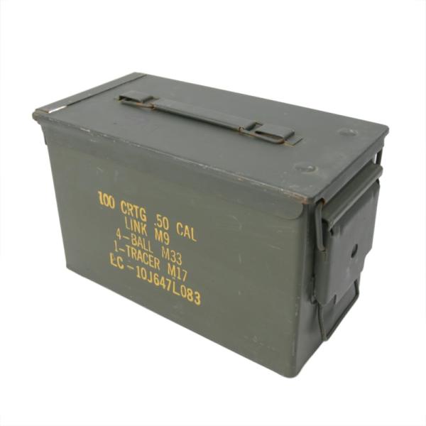 米軍　実物　アンモボックス .50　CAL  #2 黄文字ミリタリー小物　アンモカン