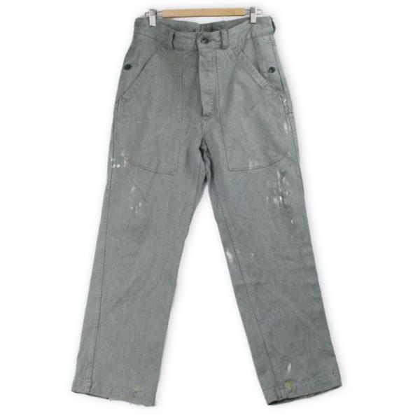 古着 スイス軍　デニムパンツ　後期 ペンキ W36(92cm)L31メンズ ユーロ ミリタリーパンツ