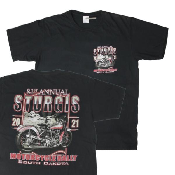 スタージス STURGIS 2021 モーターサイクルラリー Tシャツ　 バイク　古着  【メール便可】メンズ 半袖Tシャツ