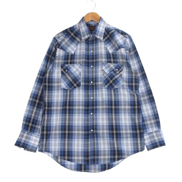 古着 PLAINS  ウエスタンシャツ 【メール便可】メンズ　長袖シャツ