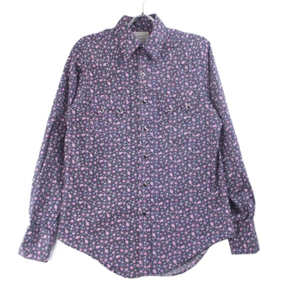 ロックマウント　花柄　ウエスタンシャツ USA製 Rockmount　古着 【メール便可】メンズ 長袖シャツ