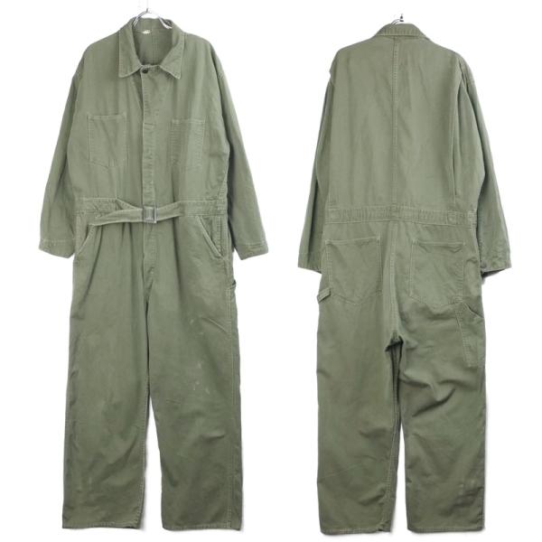 米軍タイプ　メカニック　カバーオール　13スターボタン　つなぎ　古着メンズ　ミリタリー オールインワン　