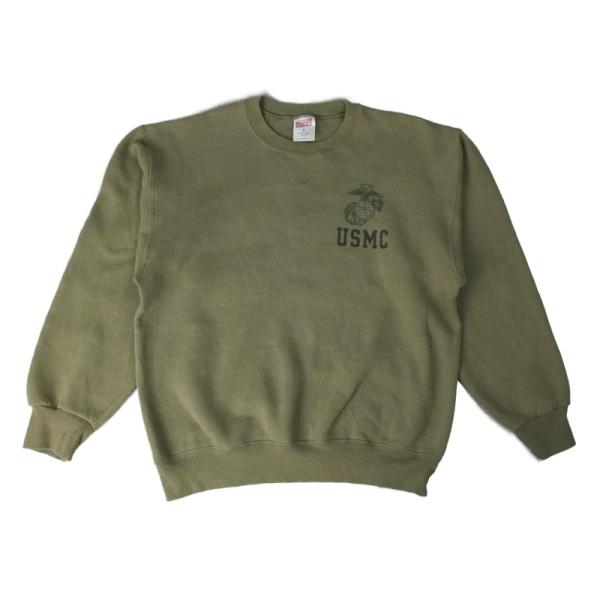 USMC OD USA製 スウェット ミリタリー系プリント　古着メンズスウェットトレーナー