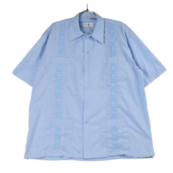 PLATOON USA 半袖 キューバシャツ L 古着  【メール便可】メンズ　半袖シャツ メキシカン