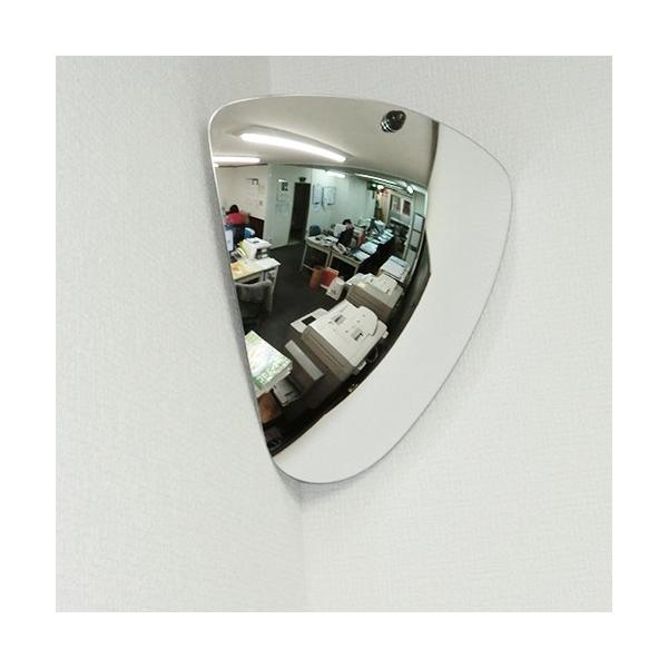 商品のご紹介階段、L型通路のコーナーに、出会い頭の衝突防止に。■商品情報●鏡本体・材質：アクリル・サイズ：三角型 高さ325mm×幅300mm×奥行き190mm・曲面R：400mm●フレキアーム部分・長さ：140mm・材質：ステンレス●総重...