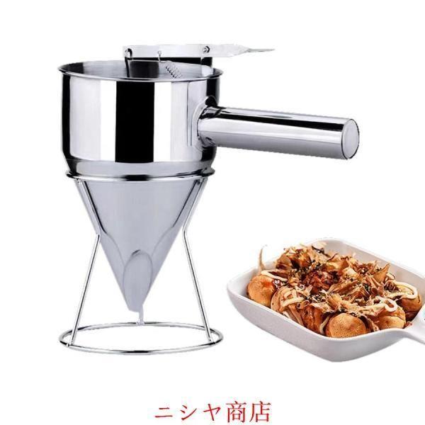 ?【材質】食品グレードステンレス鋼。 安全で健康的です。サイズ：画像の示すように 。?【簡単便利】使い方はいたって簡単、上部より種を入親指で押すだけで簡単に効率よく生地を流し込めます。必要量が吐出されたらレバーを戻せばスパっとタネを切ること...