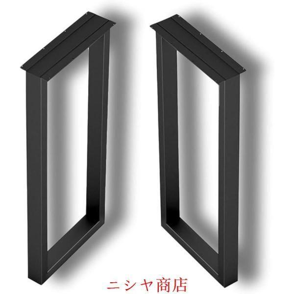 頑丈な構造：テーブルの脚は太い25x50mm角枠鉄脚でできており、表面は高温ベーキングワニス加工を採用し、シームレスに溶接され、丈夫でしっかりしており、揺れません。2本のテーブル脚は約400kgの荷重に耐えます。お好きな木材で簡単DIY: ...