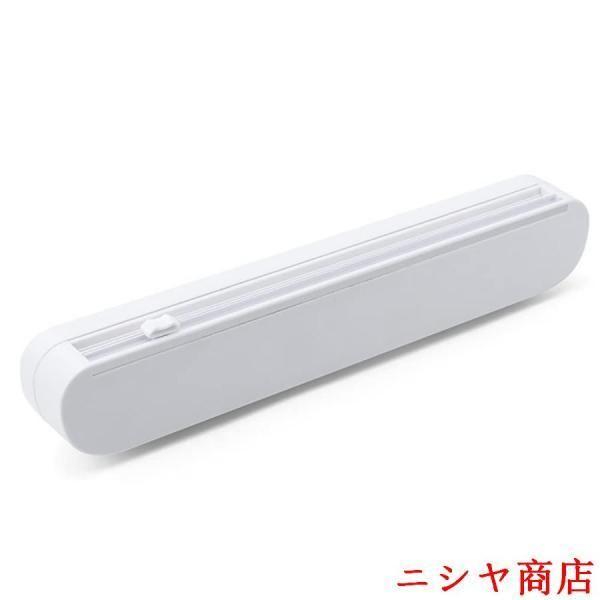 便利で使いやすい：-このようなフィンガーグルーブデザインの粘着フィルムディスペンサーを使用すると、粘着フィルムをすばやく取り出してきれいにカットでき、プラスチック製の食品用粘着フィルム/ホイル/食品包装紙の切断に適しています。見た目がいい：...