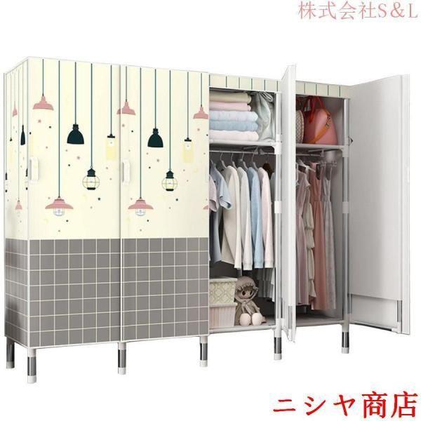 【高品質素材】: ポータブルワードローブはスチールチューブと厚いキャンバスでできており、耐久性と通気性に優れ、長期保管のニーズに対応します。【省スペース設計】：ポータブルワードローブの合計サイズは165x50x172cmで、リビングルームや...