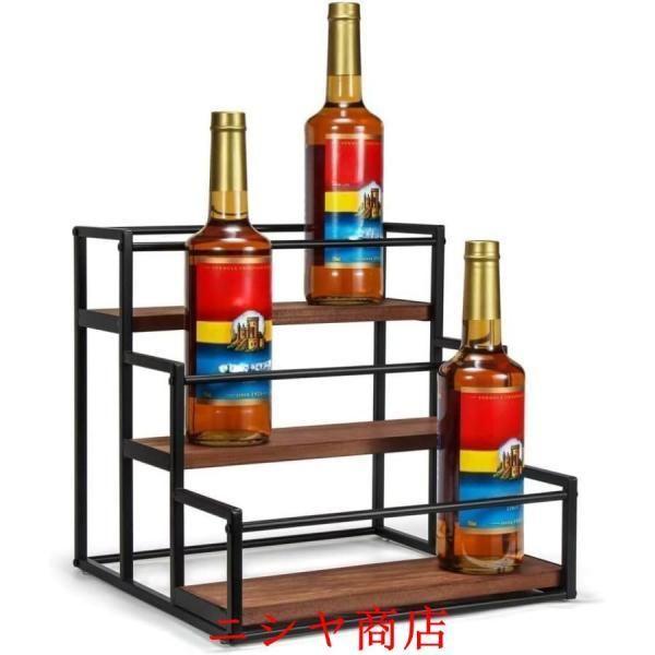 コーヒーシロップラックオーガナイザー ウイスキー棚 酒 棚 お酒 棚 酒棚 ディスプレイ ウイスキー 収納 コーヒーバーディスプレイスタンド ウイスキーやワイン