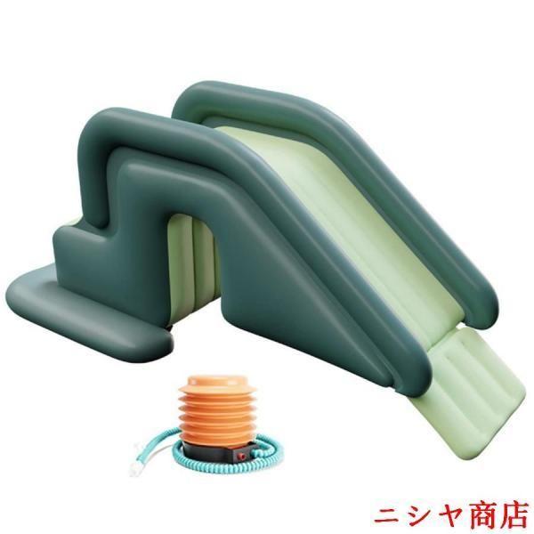 【丈夫で安全な素材】プールのスライドは人体に無害、且つ靱性の持つPVC素材を使い、安全で無臭、破れや裂けに強く、水漏れや空気漏れを防ぎ、安全感があります。【倒れる防止】他の滑り台と違い、この滑り台は12cm幅広ベースがあり、底部面積が35％...
