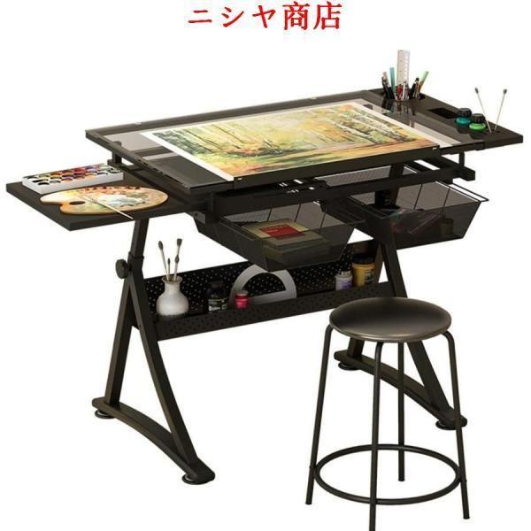 高さ調節可能な起草表。 あなたのさまざまな作業のニーズを満たすために、0?45度からX-クロス製図テーブルが調整のトップ角度。製図テーブル、コンピュータテーブル、ライティングデスク、自宅の趣味テーブルやクラフトステーションとして使用すること...