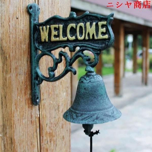 屋外のベル：この装飾的なビンテージ鋳鉄製ドアベルは、あなたの家の素敵なフロントドアベルとして、または屋内または屋外の装飾のためだけに使用されるように設計されています。記号「ようこそ」と言います素材：アンティークの錆びた仕上げ、固体鉄の構造、...