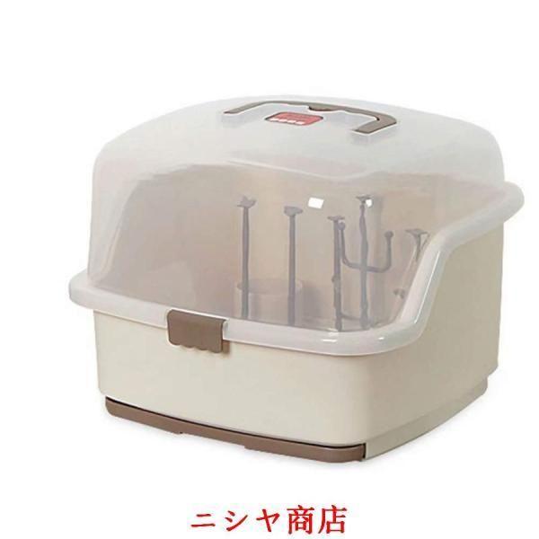哺乳瓶ラック は食品グレードPP素材を採用して、無毒無味、安全安心。頑丈な作りで、耐久性に優れる。ハンドル付きのデザインで、外出して携帯するのに便利です。透明な蓋付きで、洗浄された哺乳瓶、食器を埃や虫の付着からしっかり守り。いつでも衛生的ご...