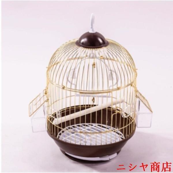 【食事、休憩場所一つに揃い】鳥小屋 鸚哥カバー付きエサ入れ2個付き、エサと水の溢れを防ぎます。シックなカラー！エレガントなデザインで、スタンドに吊るしても素敵、お部屋のインテリアのように溶け込みます。【広くて快適さ】小型のインコケージですの...